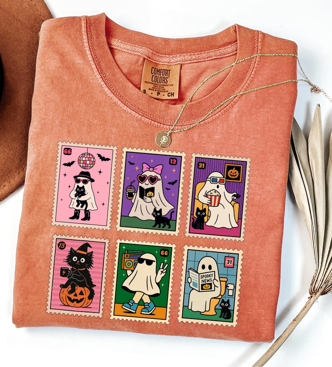 Comfort Colors® Retro Ghost Halloween Shirt: Pumpkin Season Tee - Etsy