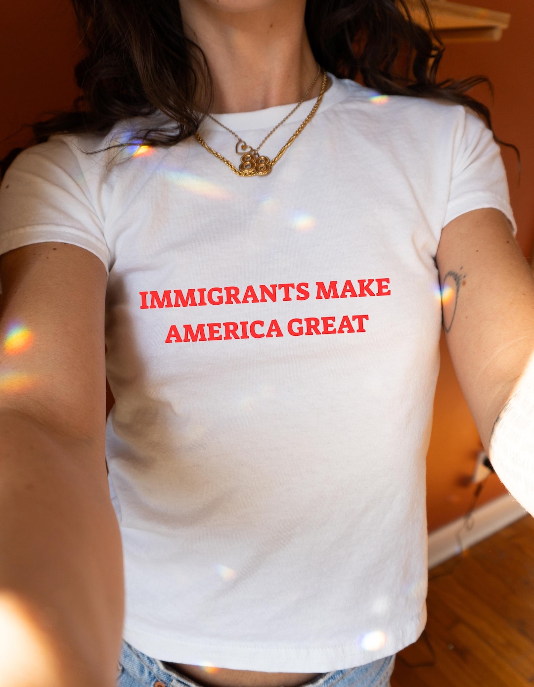 Immigrants Make America Great Y2k Baby Tee Pro-immigration T-shirt ...