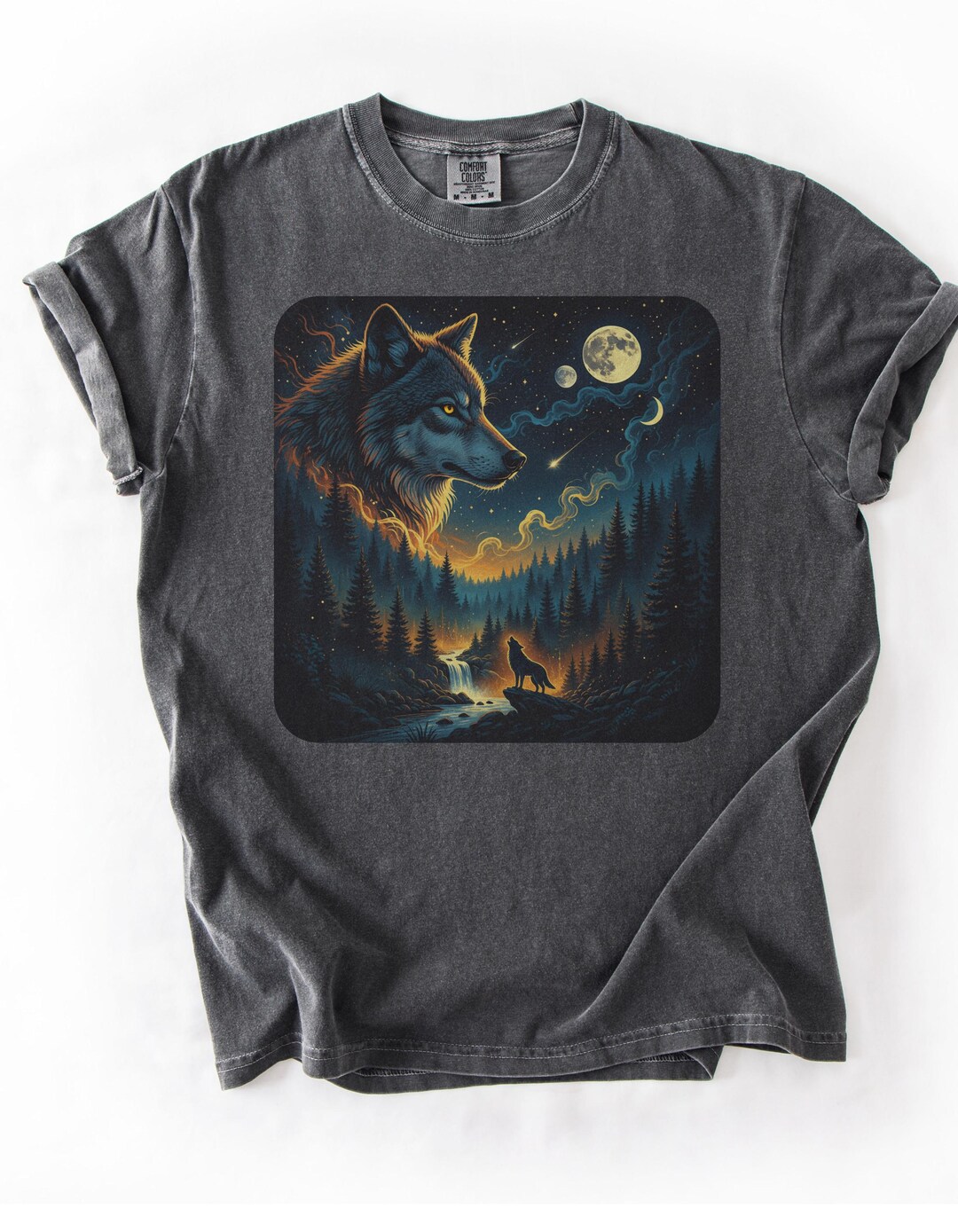 Wolf Vintage 90s Graphic Style Comfort Colors® Tshirt, Grunge Retro ...