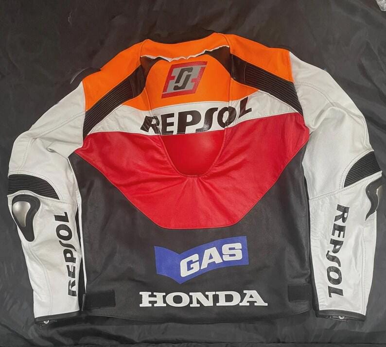 Repsol Honda Racing Leather Motorcycle Jacket: Motogp Biker Gear - Etsy