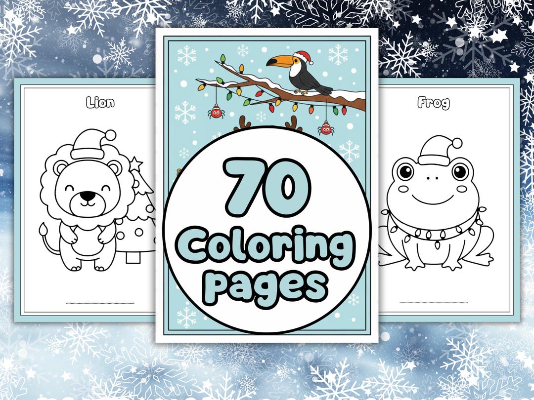 70 Holiday Pages to Color | Animals Celebrate Christmas – Coloring ...