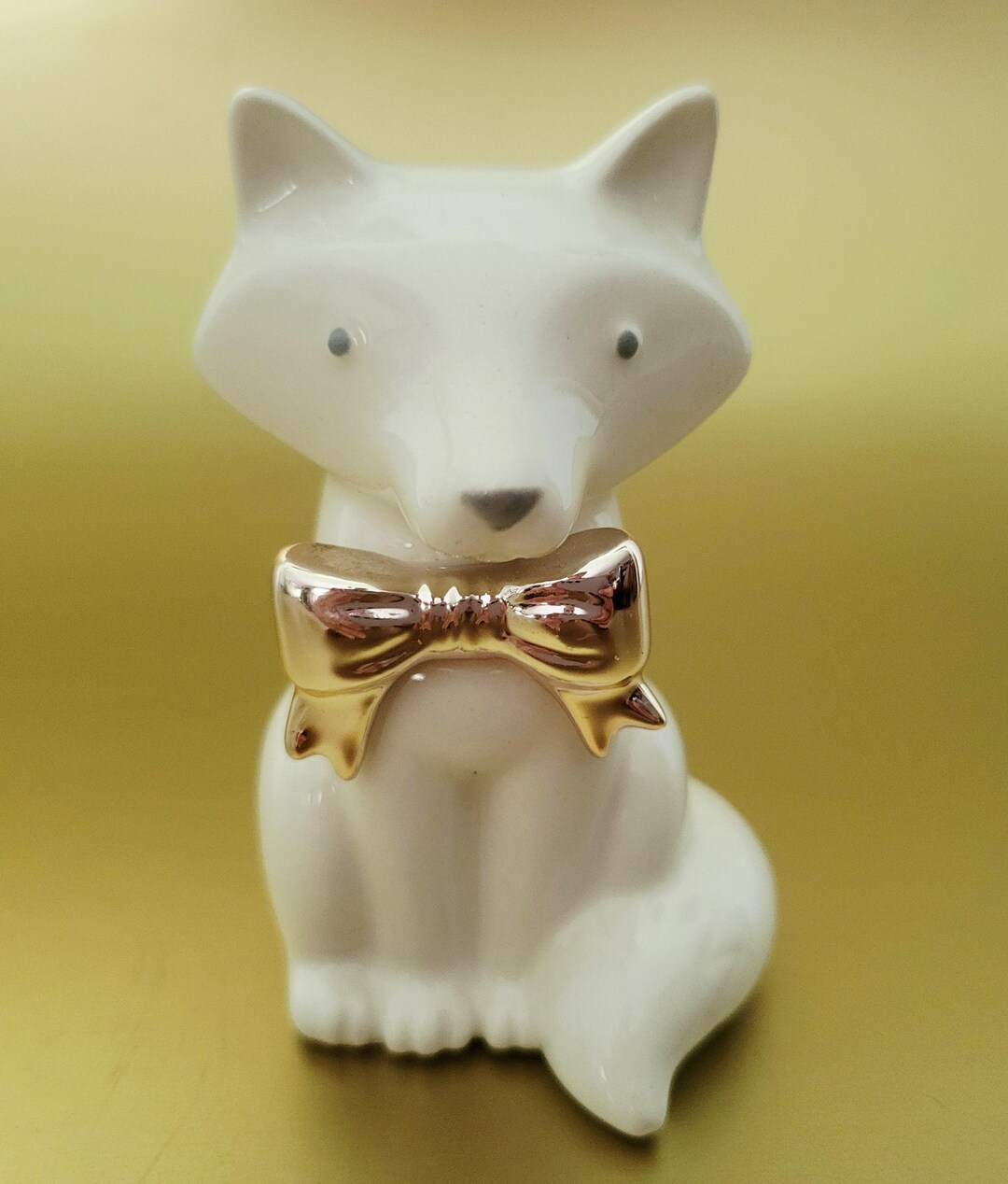 White Ceramic Porcelain Fox Toothpick Holder - High Gloss Fox ...