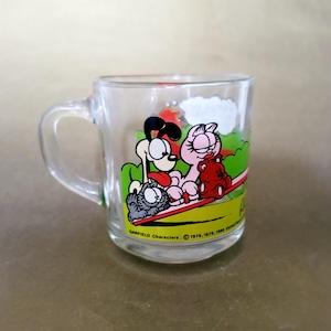 Garfield and Friends Glass Coffee Mug - Collectible Glass Mug ...