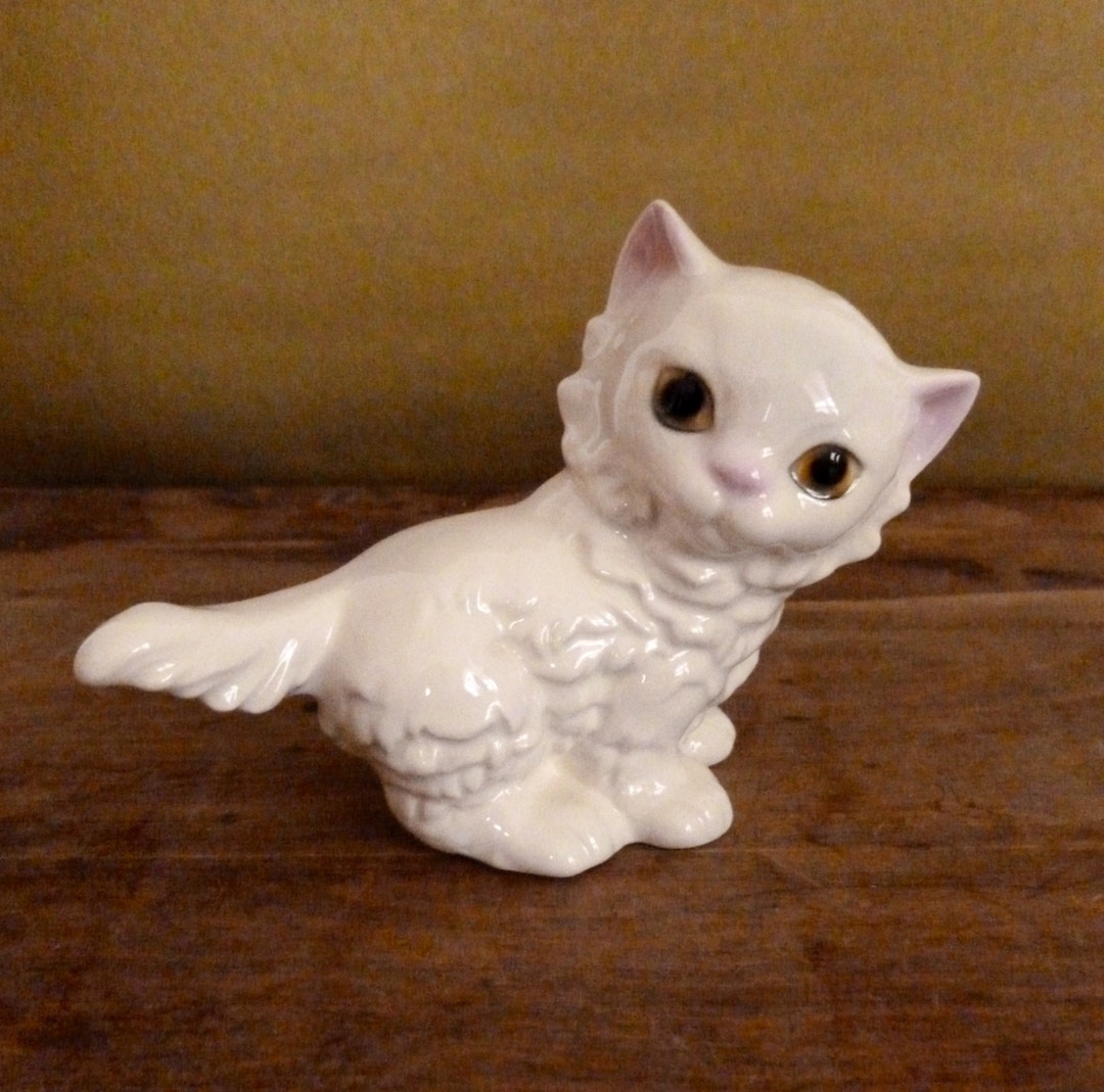 Vintage Goebel White Persian Cat Figurine - Porcelain Kitty Cat Statue ...