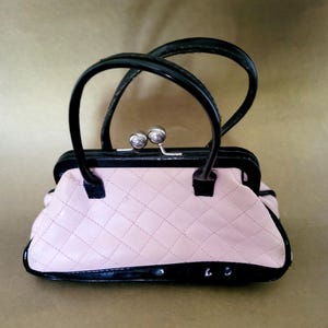 Pink Poodle Purse With Black Patent Trim Felt Poodle Appliqué Handbag ...