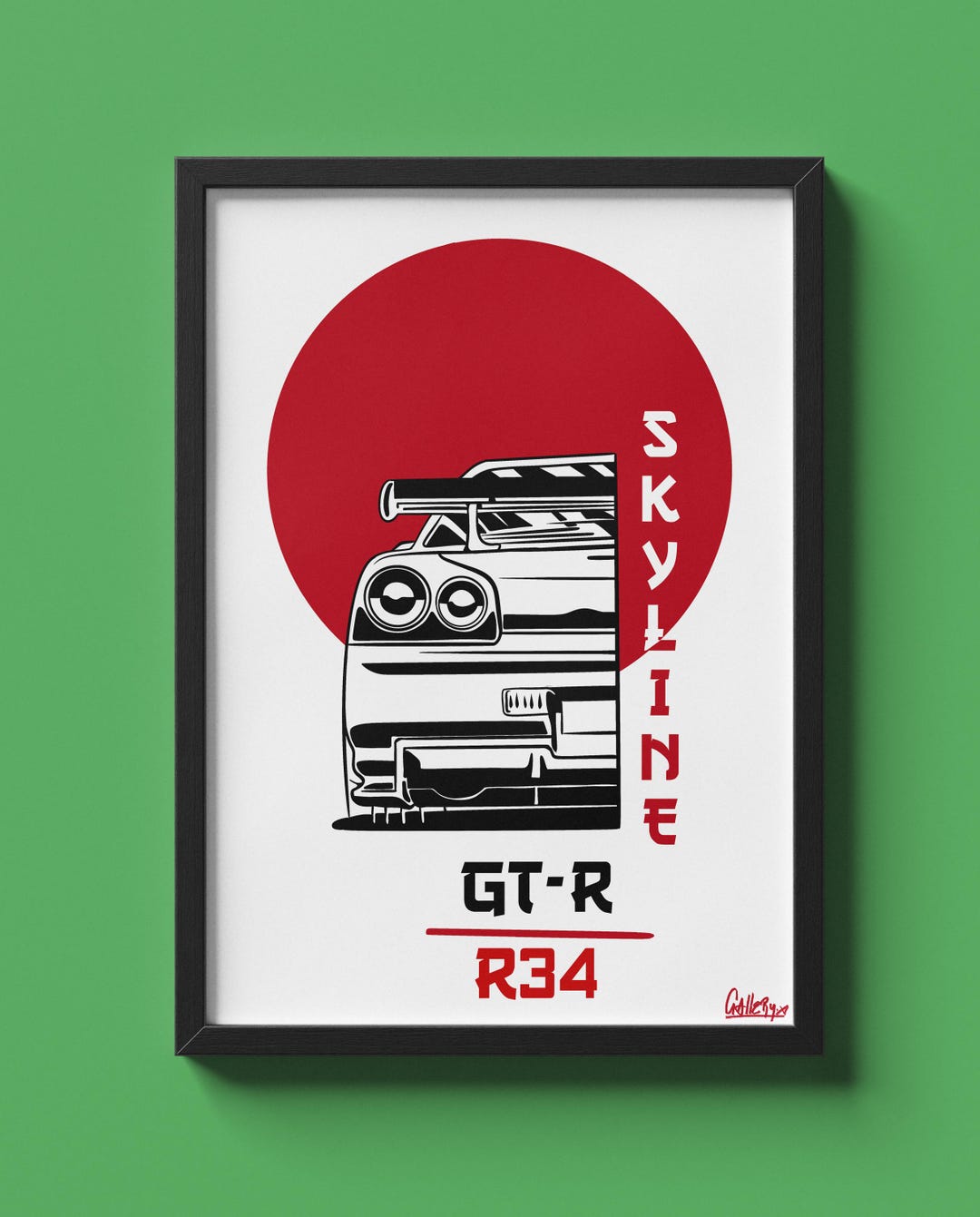 Honda Civic Type R Poster | JDM Car Wall Art | Japanese Style Car ...