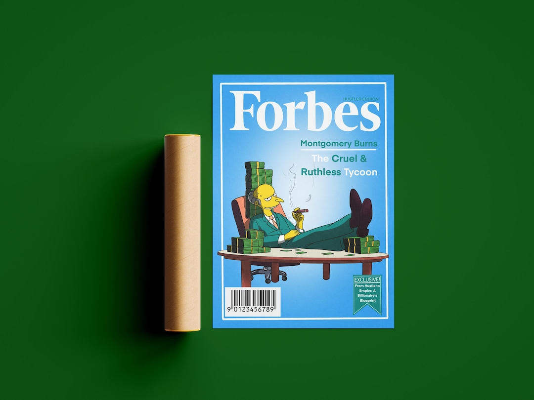 Mr. Burns Forbes Magazine Cover Art Print | Simpsons Satirical Decor ...