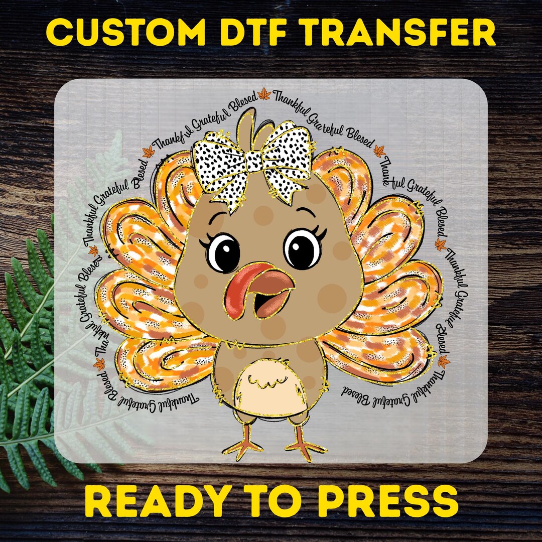 Girly Turkey Thanksgiving DTF Transfer: Coquette Bow, Autumn Graphic - Etsy