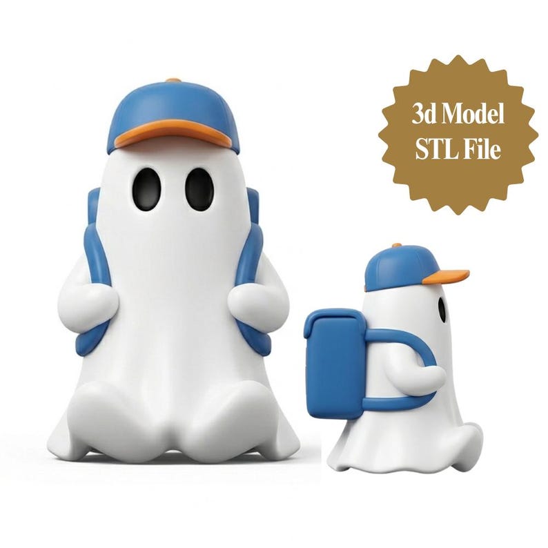 Kawaii Ghost 3D Print File | Halloween Courier Delivery Driver Decor ...