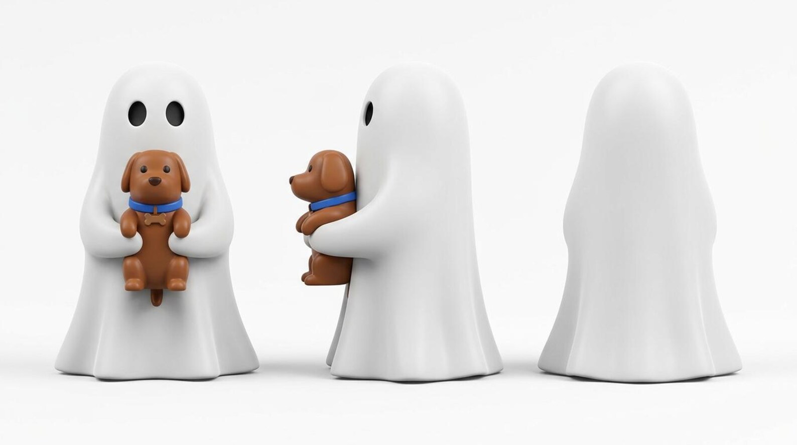Dog Lover Ghost Holding Puppy Figurine STL File | Halloween Pet Decor ...