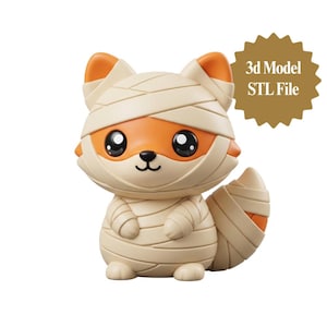 Mummy Fox Chibi 3D Print File, Fantasy Animal Figurine (digital ...