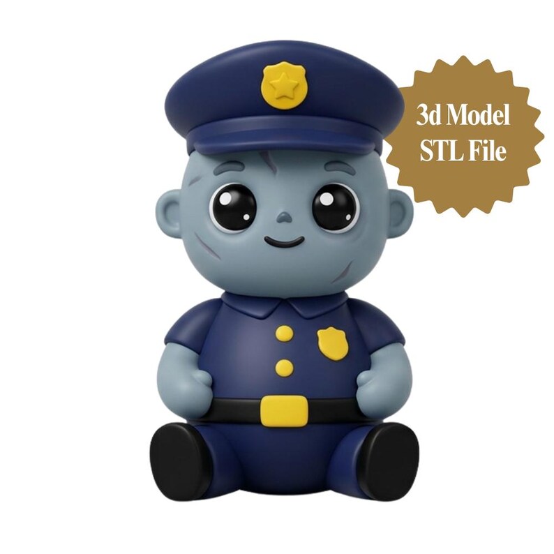 Chibi Police Officer 3D Model STL File, Monster Cop Figurine Download ...