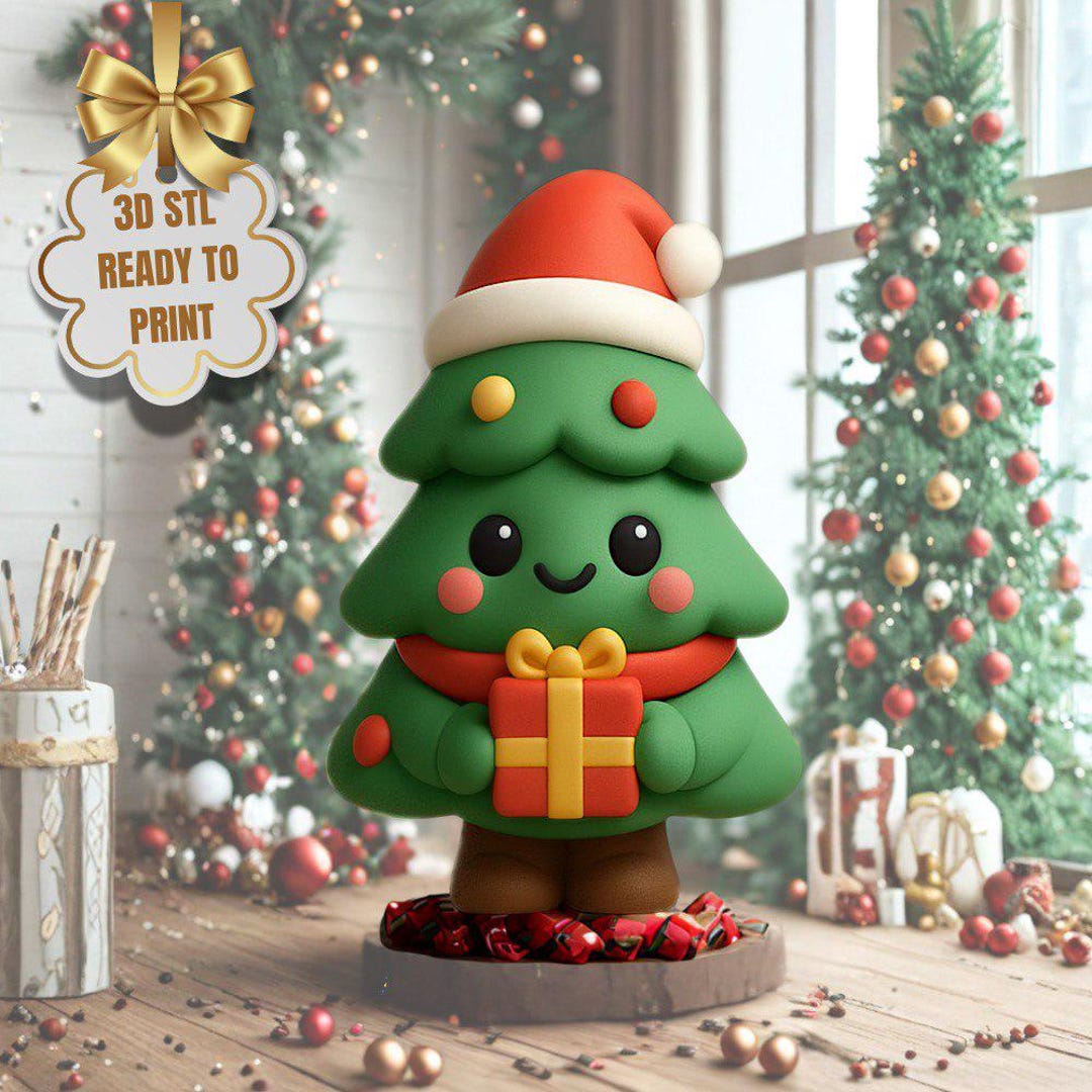 Christmas Tree With Gift Box STL Figurine – Festive 3D Printable ...