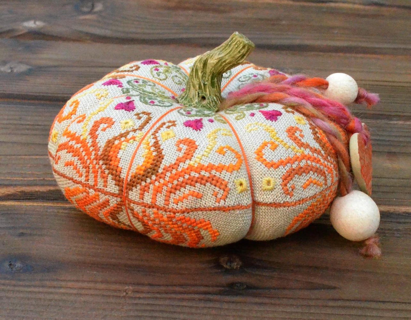 Sampler Cross Stitch Kit, Pumpkin Heart of Autumn, Evenweave Fabric ...