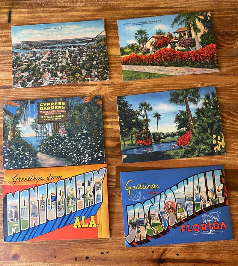 Vintage Fold Out Postcards - 1930s and 1940s - Etsy