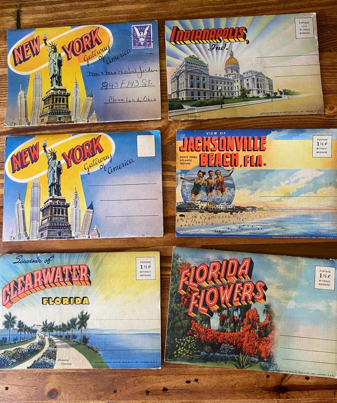 Vintage Fold Out Postcards - 1930s and 1940s - Etsy
