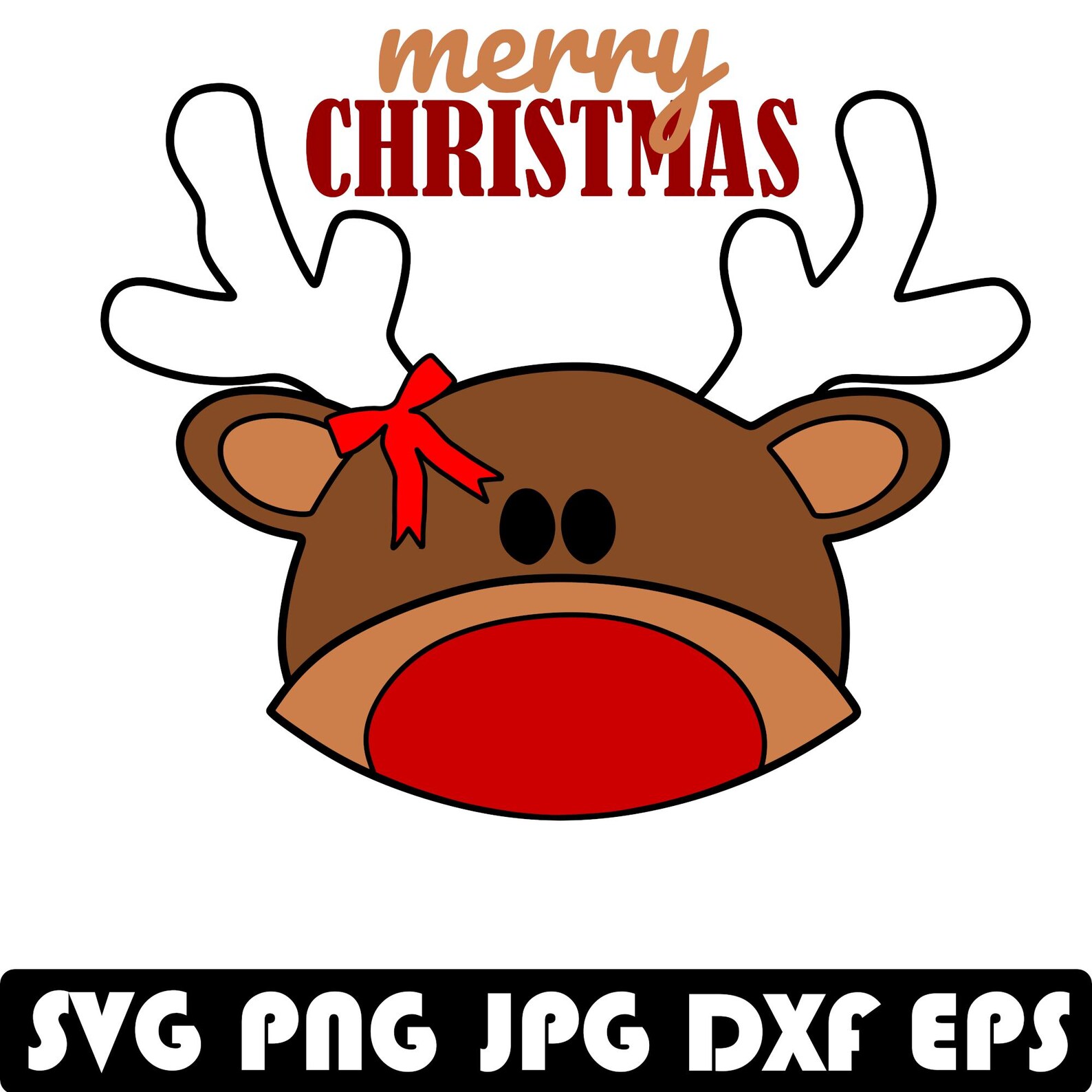 Design de rena de Natal em SVG e PNG, SVG de rena menina, SVG de rena ...