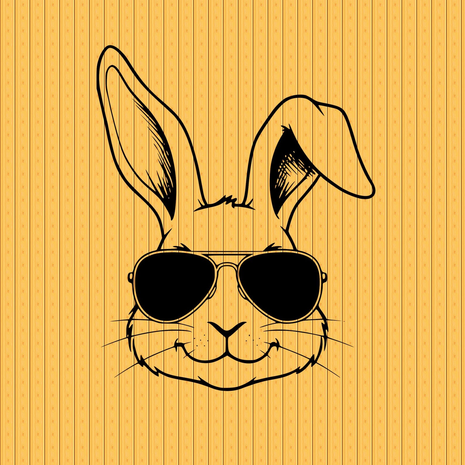 Showy Easter Bunny Svg, Rabbit With Sunglasses, Bunny Head Svg, Spring ...