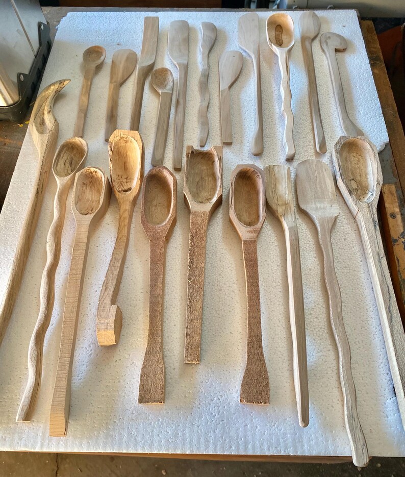 Spalted Sycamore, Shallow, Curved Handle Sauce Spoon, "weird Spoon ...