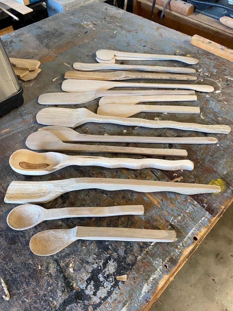 Spalted Sycamore, Shallow, Curved Handle Sauce Spoon, "weird Spoon ...