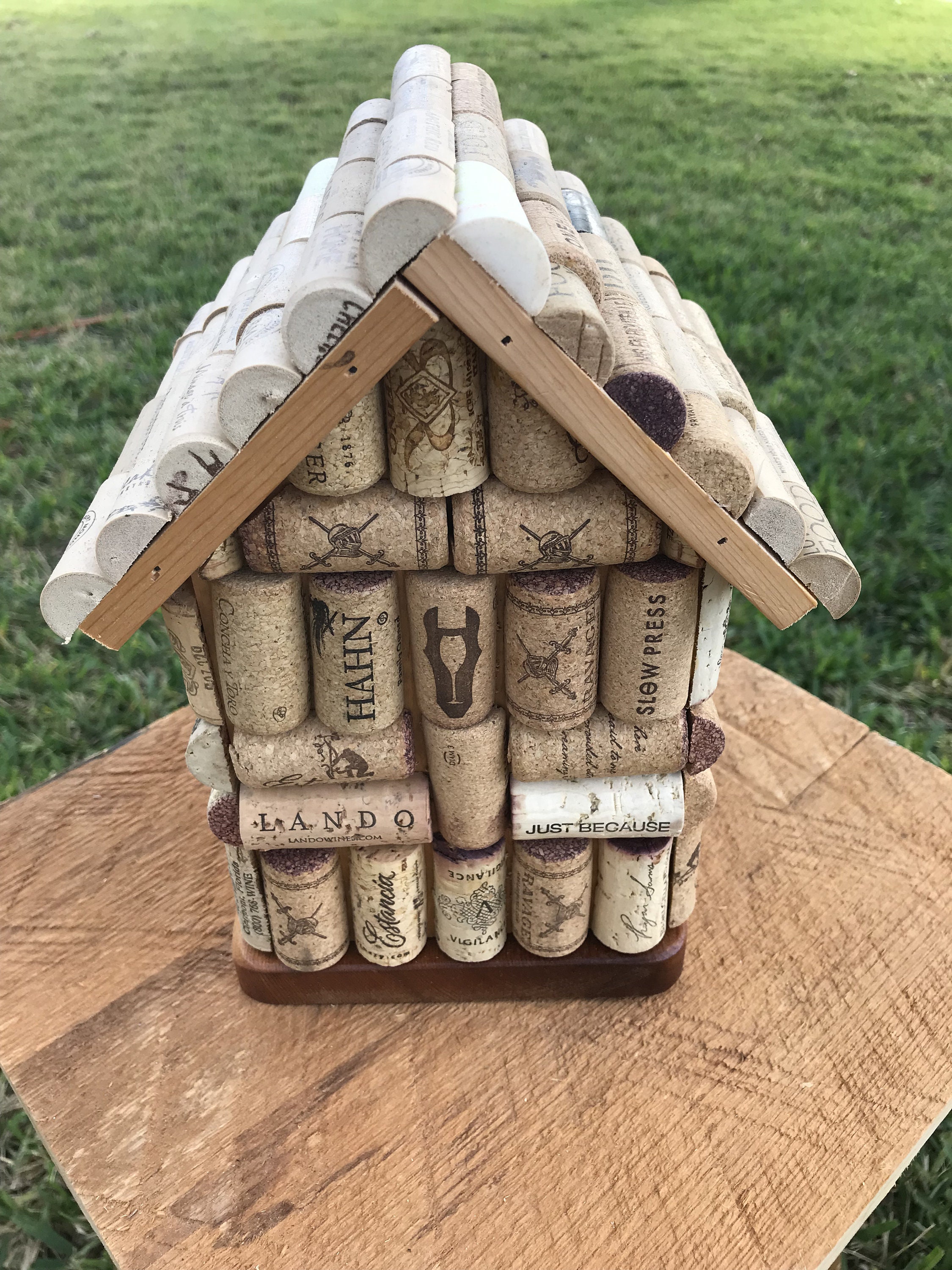 Decorative Wine Cork Bird House by Grandpa Sniffwhiskers - Etsy