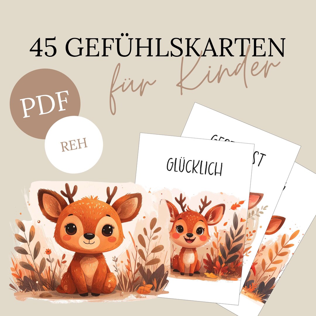 Emotion Cards for Children Deer for Download – Emotion Cards With ...