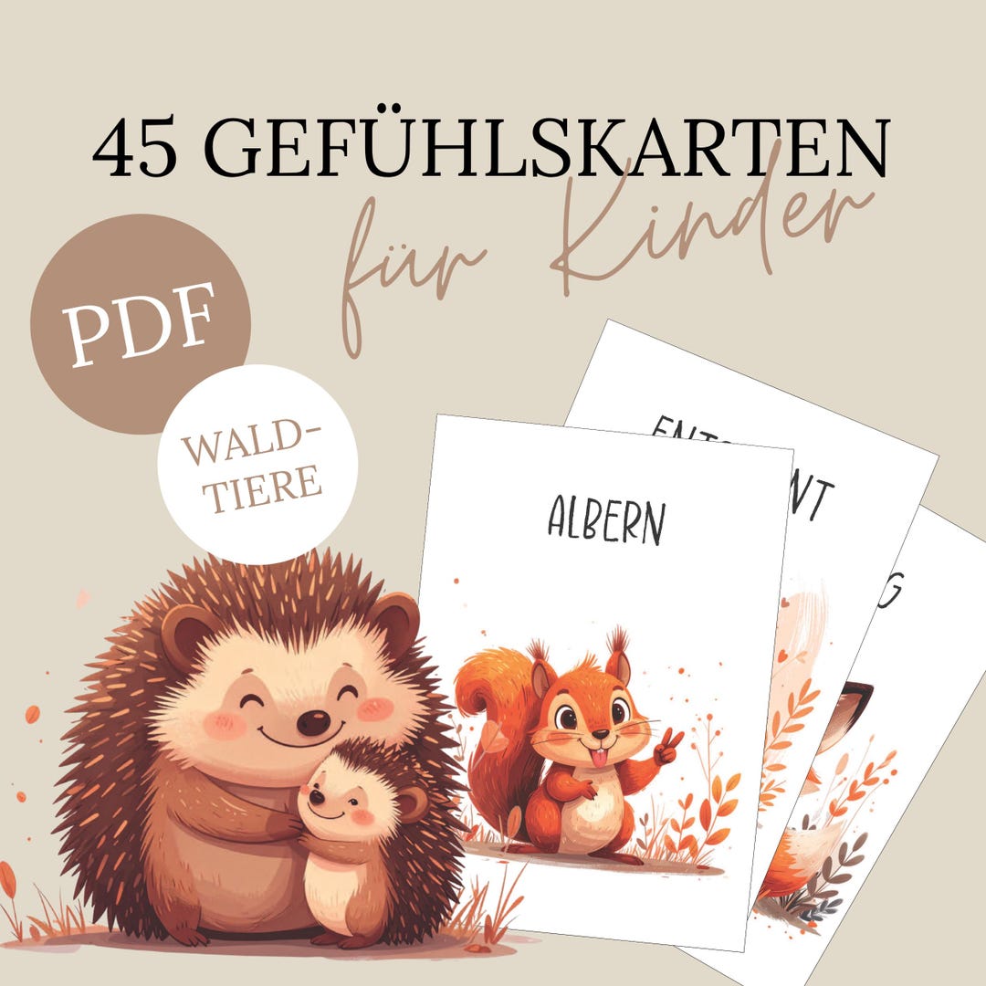 Emotion Cards for Children Forest Animals for Download – Emotion Cards ...