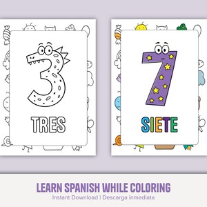 Spanish Numbers 0-10 Coloring Pages: Kids Printable Activity Book (PDF ...