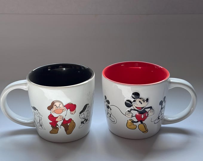 Vintage Disney Mug Set, Mickey Mouse & Grumpy Ceramic Coffee Mugs - Etsy
