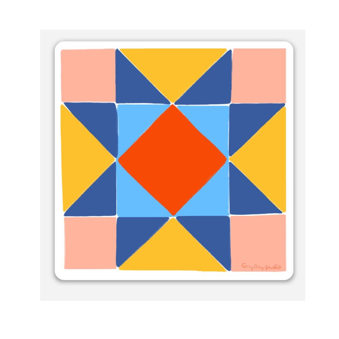 Sawtooth Quilt Sticker, by Abigail Gray Swartz - Etsy