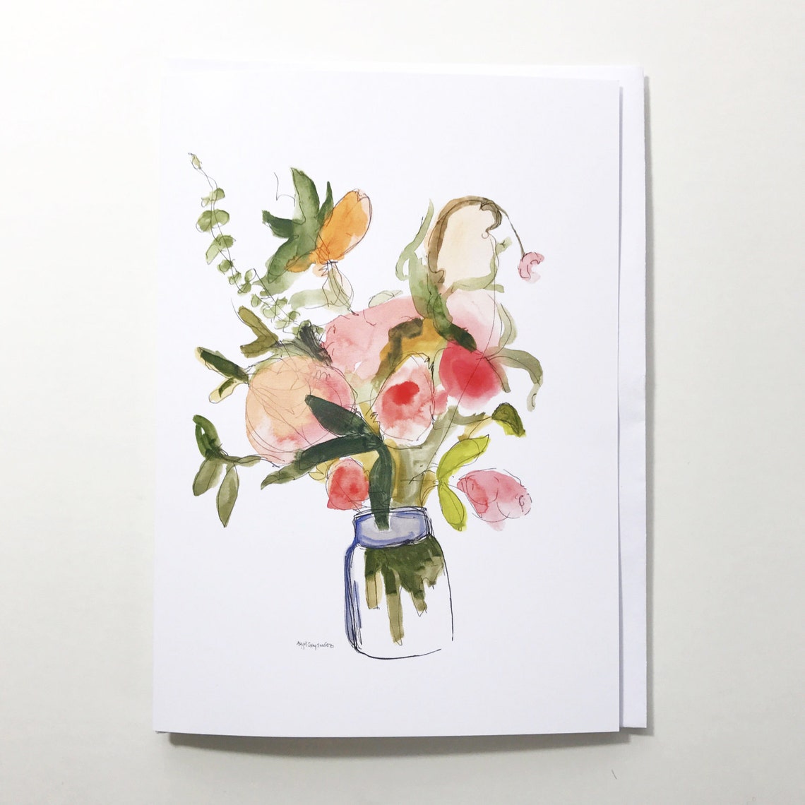 Bringing Home Flowers, 5x7 Card, Ready to Ship Greeting Card - Etsy