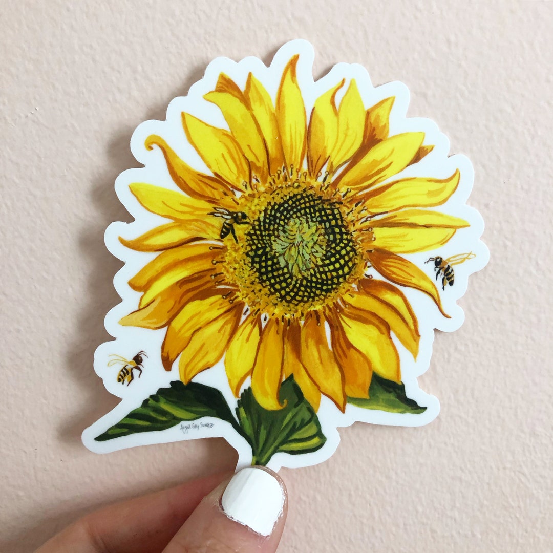 Pollinator Parade, STICKER Sunflower and Bees, Flower Power - Etsy