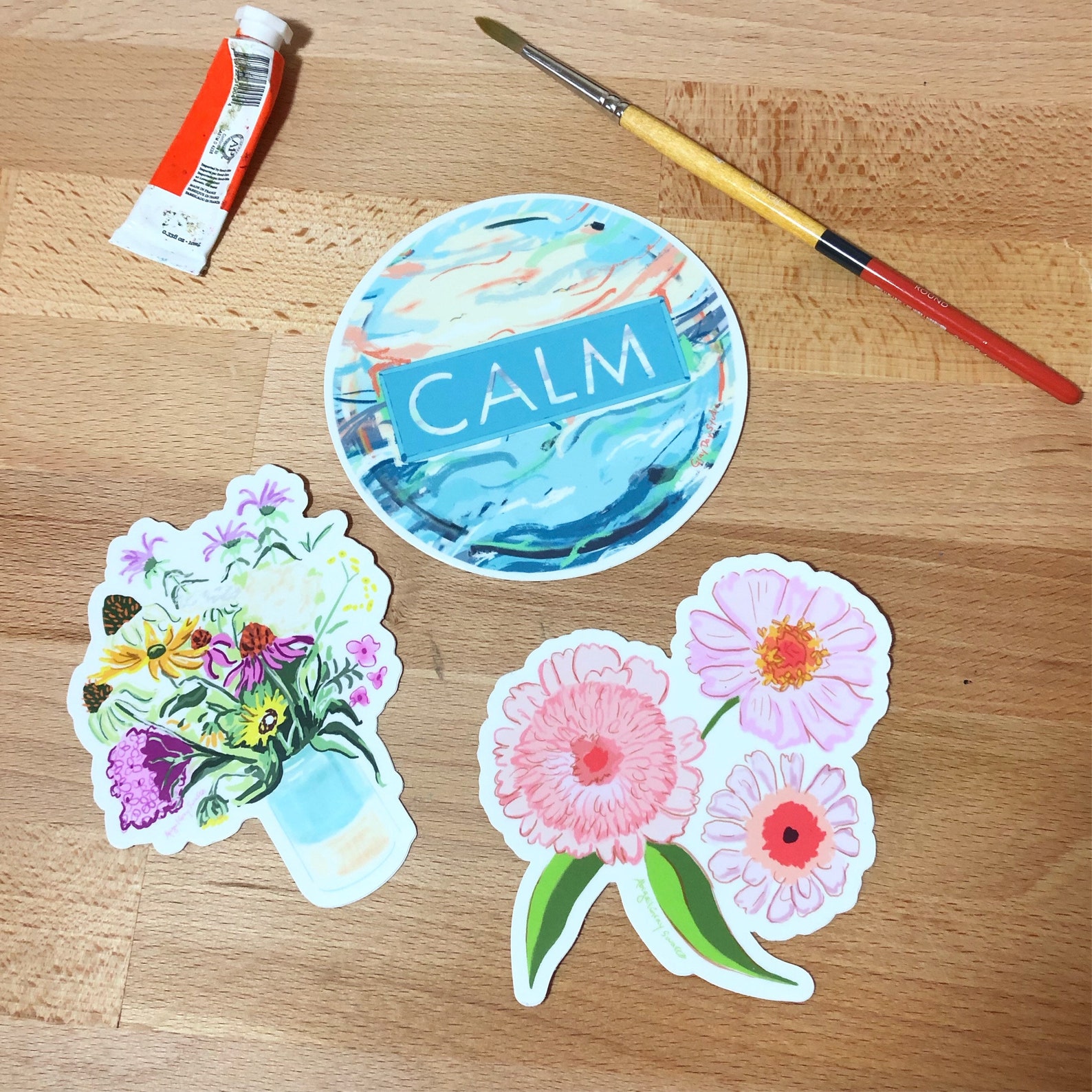 Calm Sticker Ocean Hand Lettered Sticker Inspiring Calming - Etsy