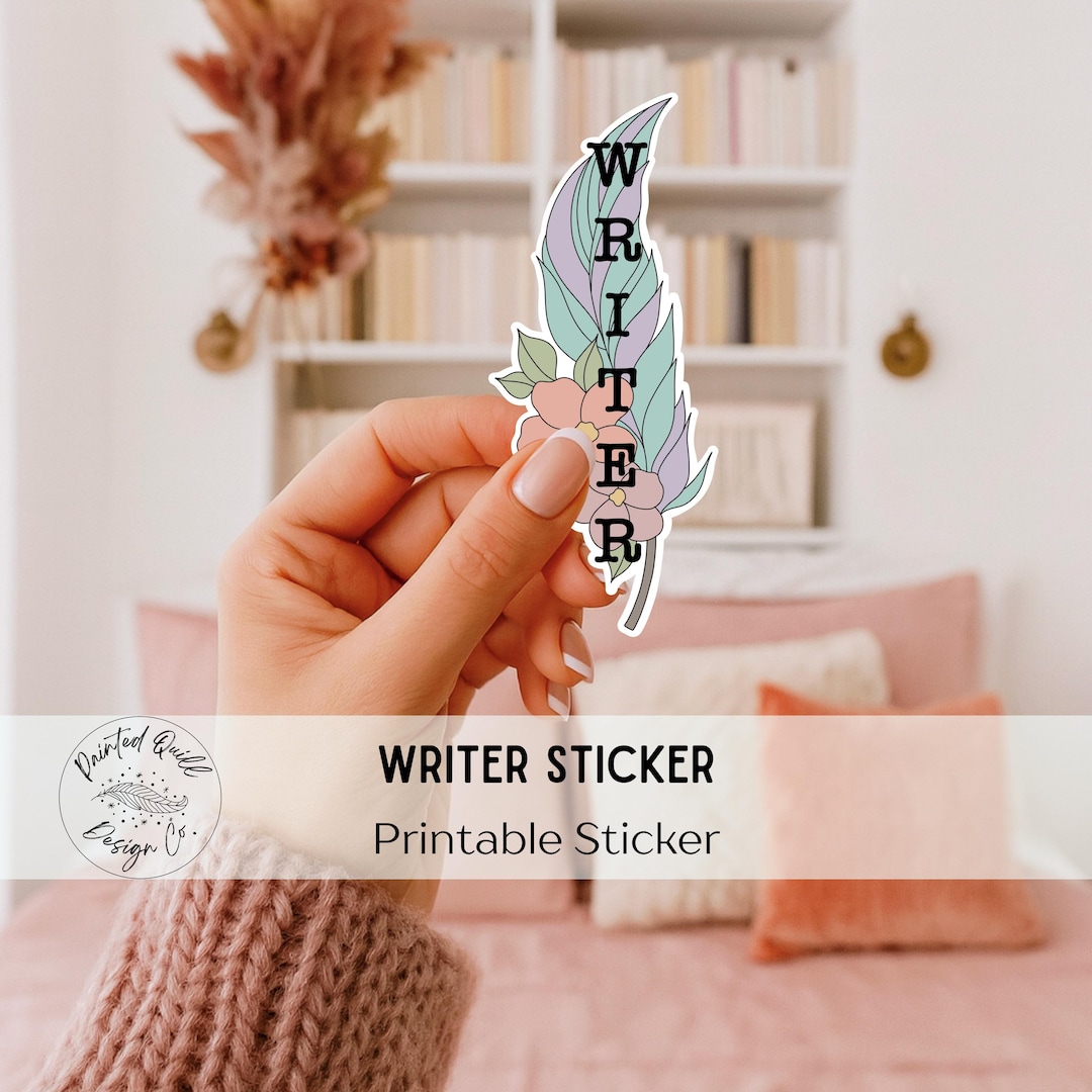 Printable Sticker || Whimsical Bookish Sticker || Writer Sticker ...