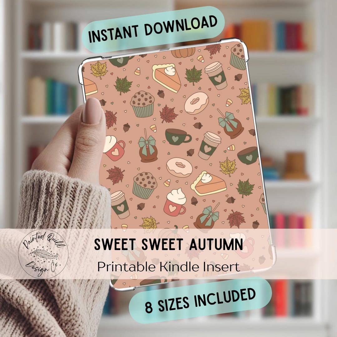 Printable Kindle Insert || Cute Autumn Design || Sweet Sweet Autumn ...