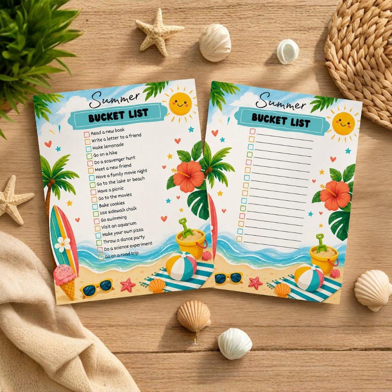 Summer Bucket List Printable, Kids Summer Activities Checklist, Fun ...
