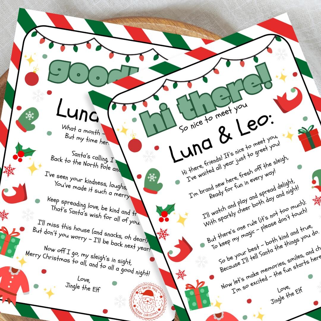 Editable Elf Letter, Hello & Goodbye Letter, Elf Printable Elf Letters ...