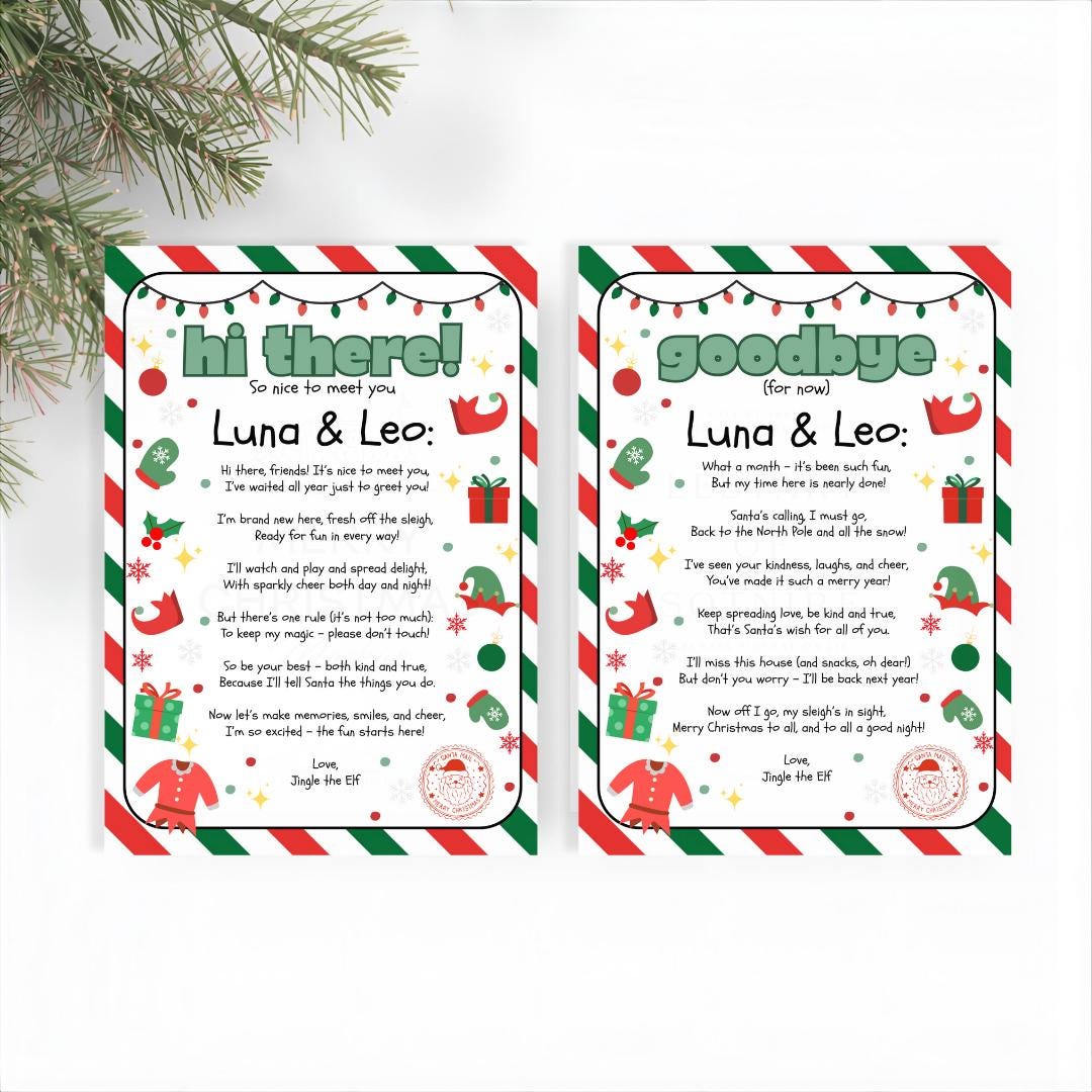 Editable Elf Letter, Hello & Goodbye Letter, Elf Printable Elf Letters ...