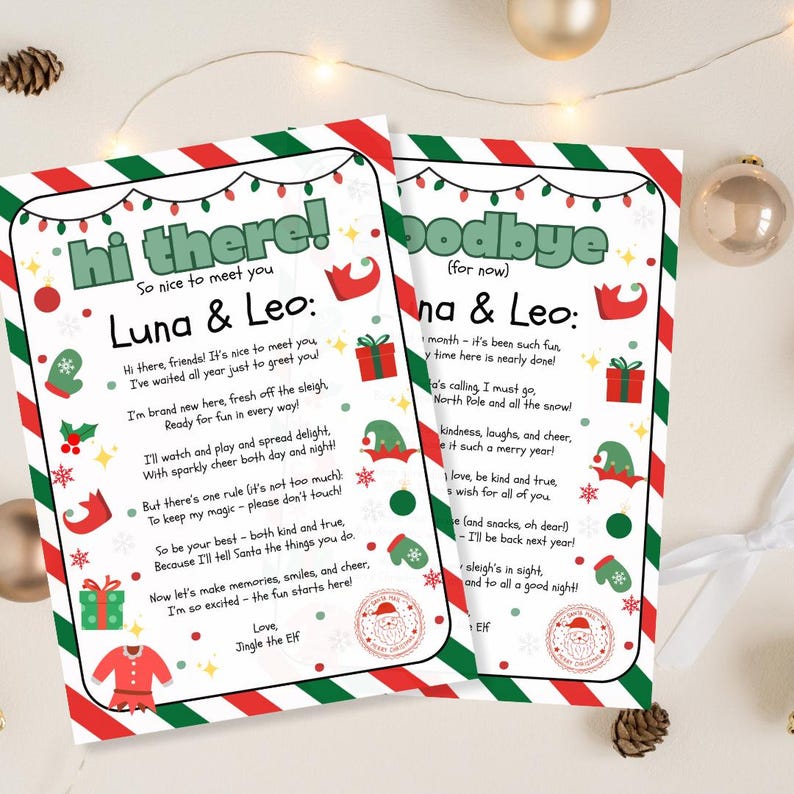 Editable Elf Letter, Hello & Goodbye Letter, Elf Printable Elf Letters ...