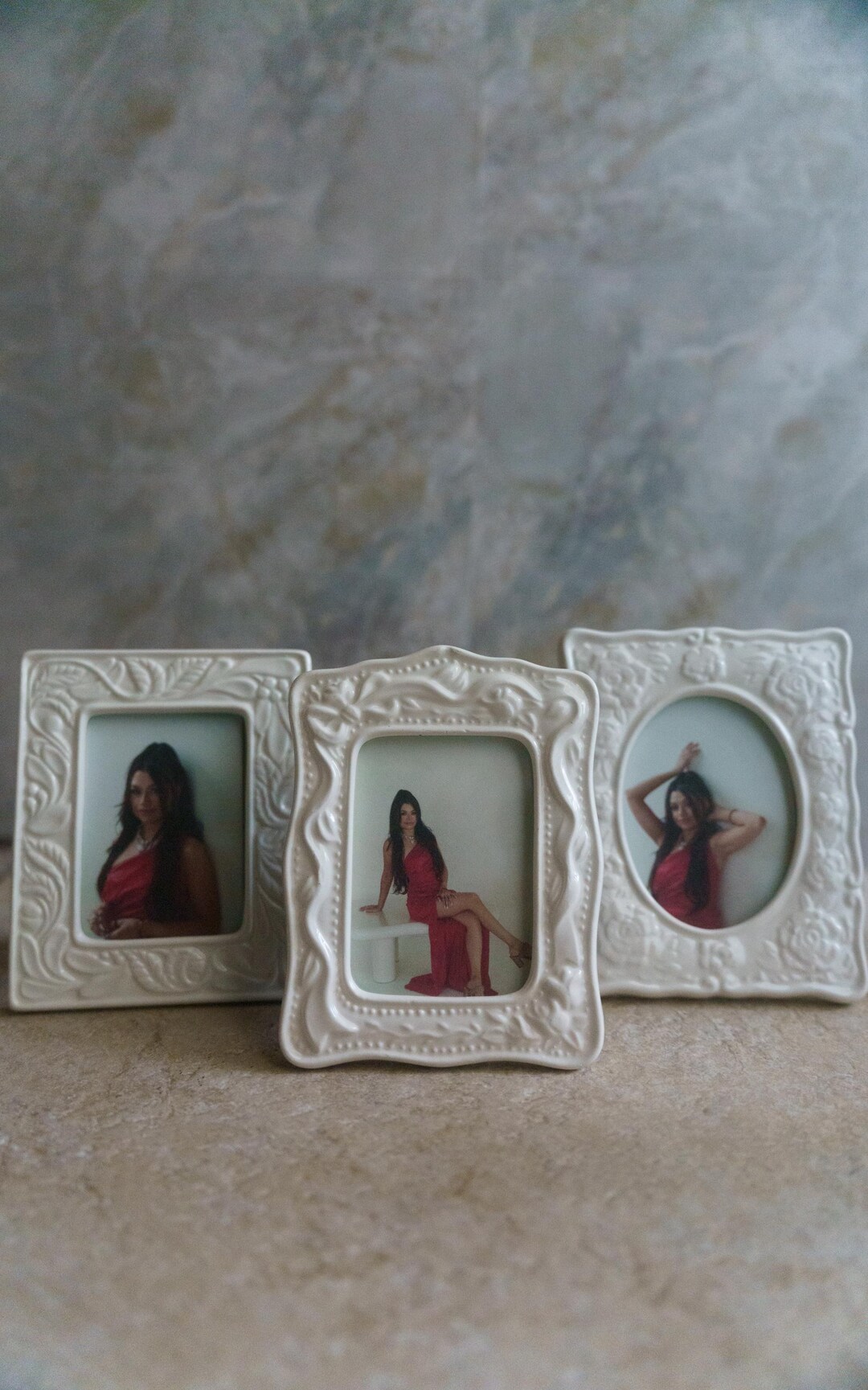 Set of Three Ceramic Picture Frames - Etsy