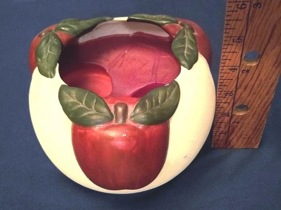 Vintage Ceramic Apple Candle Holder With Scented Red Candles - Etsy