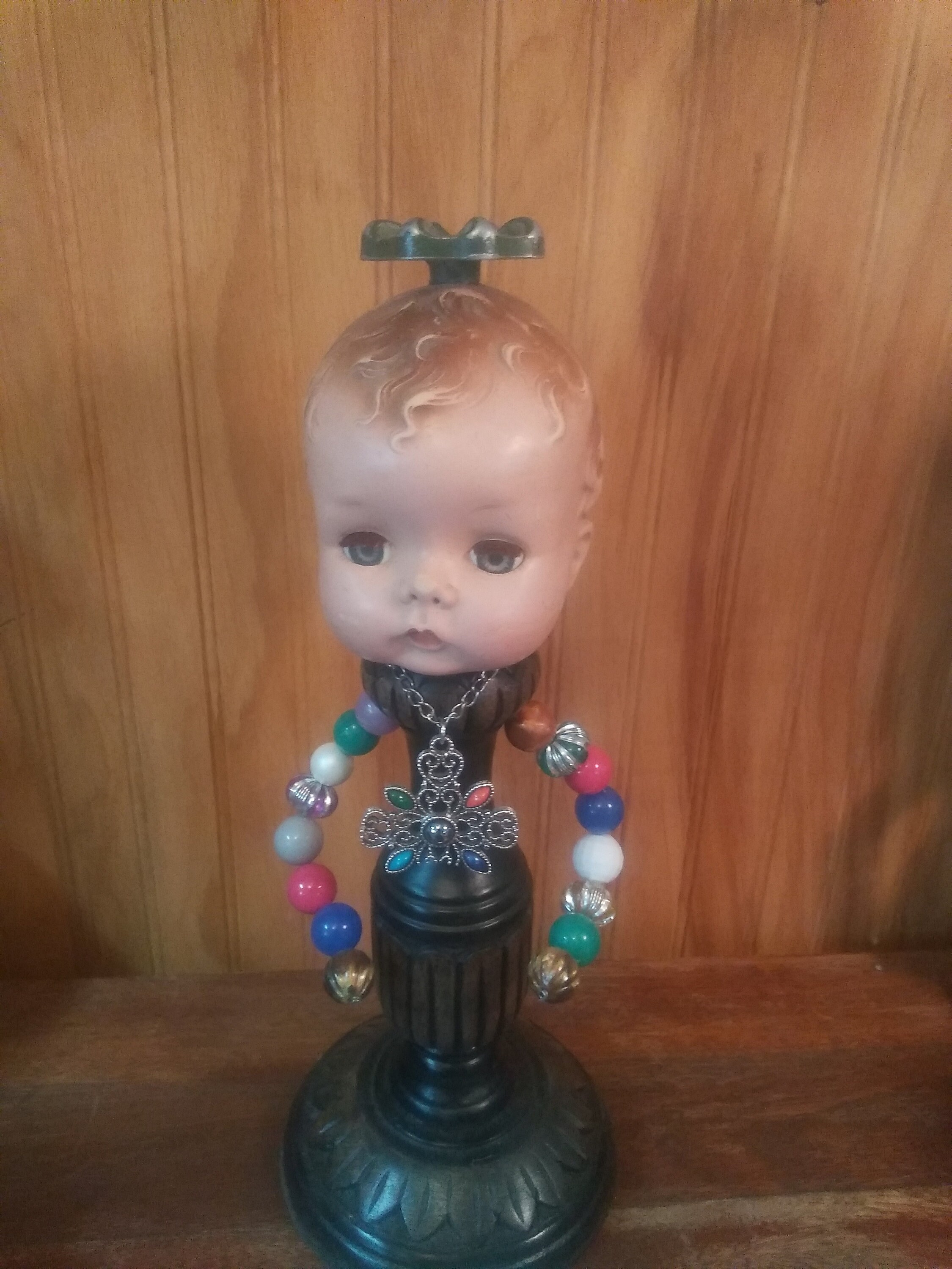 Dolls & Miniatures Mixed media vintage assemblage doll art hard plastic ...