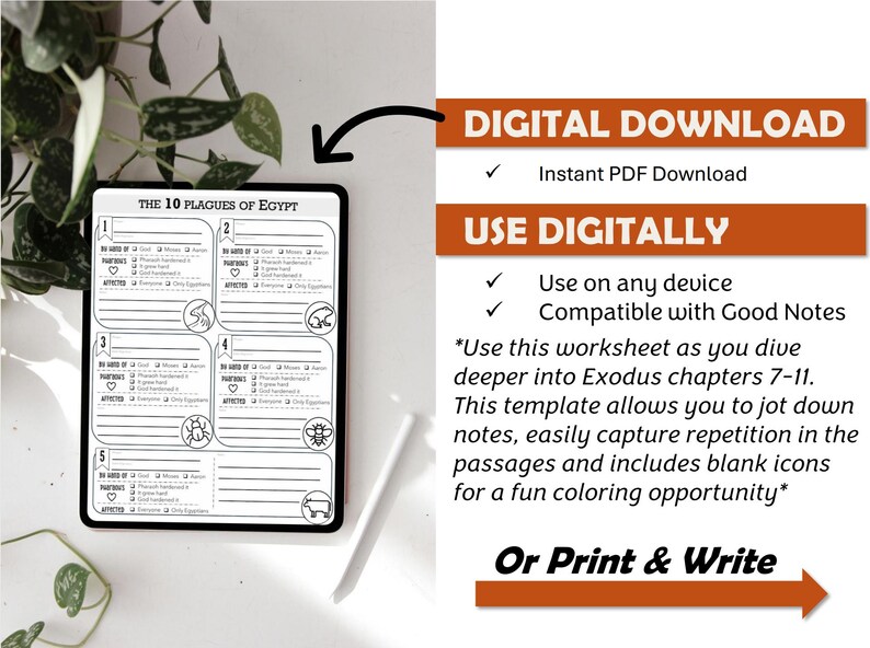 10 Plagues of Egypt Bible Study Worksheet: Exodus Coloring Page ...