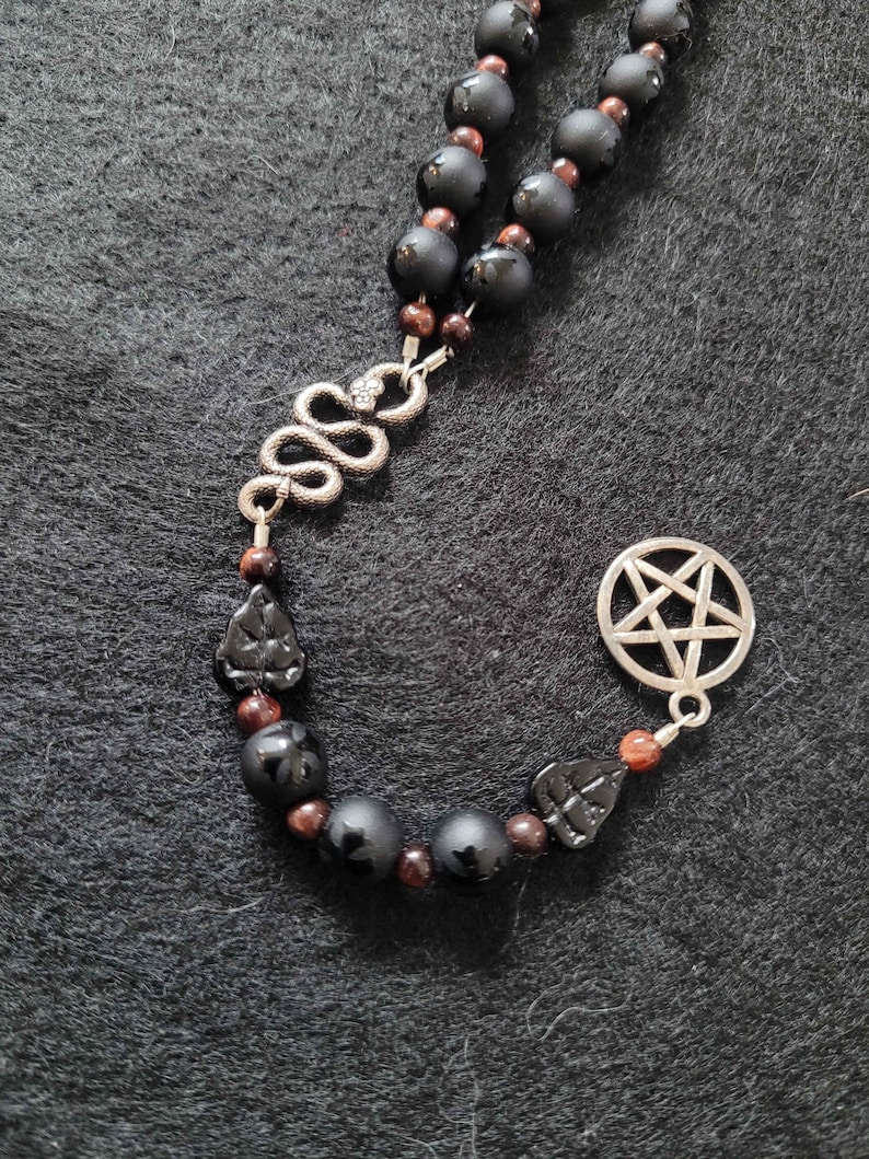 Goth Rosary - Witchy, Pentagram, Snake, Goth Jewelry - Etsy