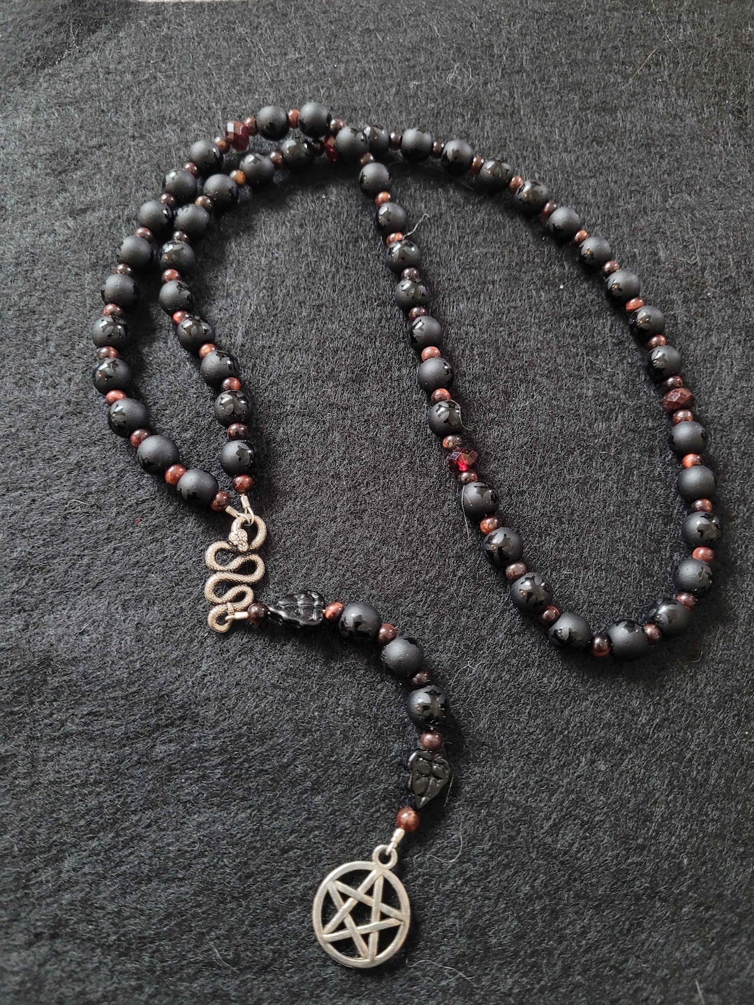 Goth Rosary - Witchy, Pentagram, Snake, Goth Jewelry - Etsy