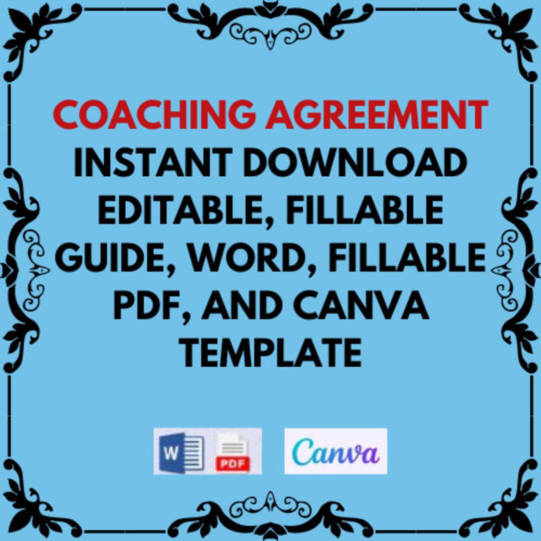Modelo de Contrato de Coaching: Contrato editável para Canva, PDF e ...