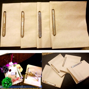 Blank Paper Bag Mini Junk Journals Inserts With Rusted Pronged ...