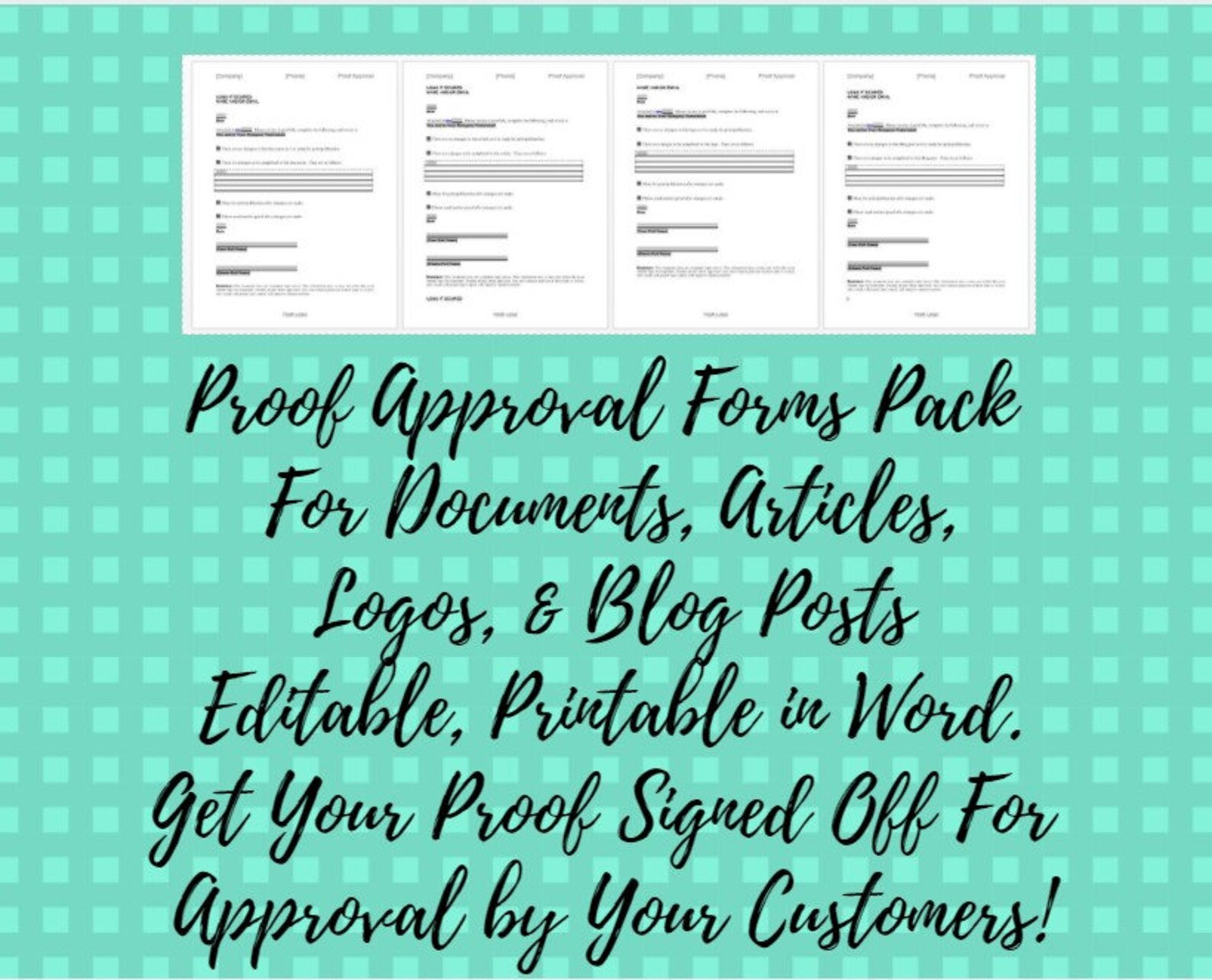Proof Approval Forms: Editable Business Templates (printable) - Etsy