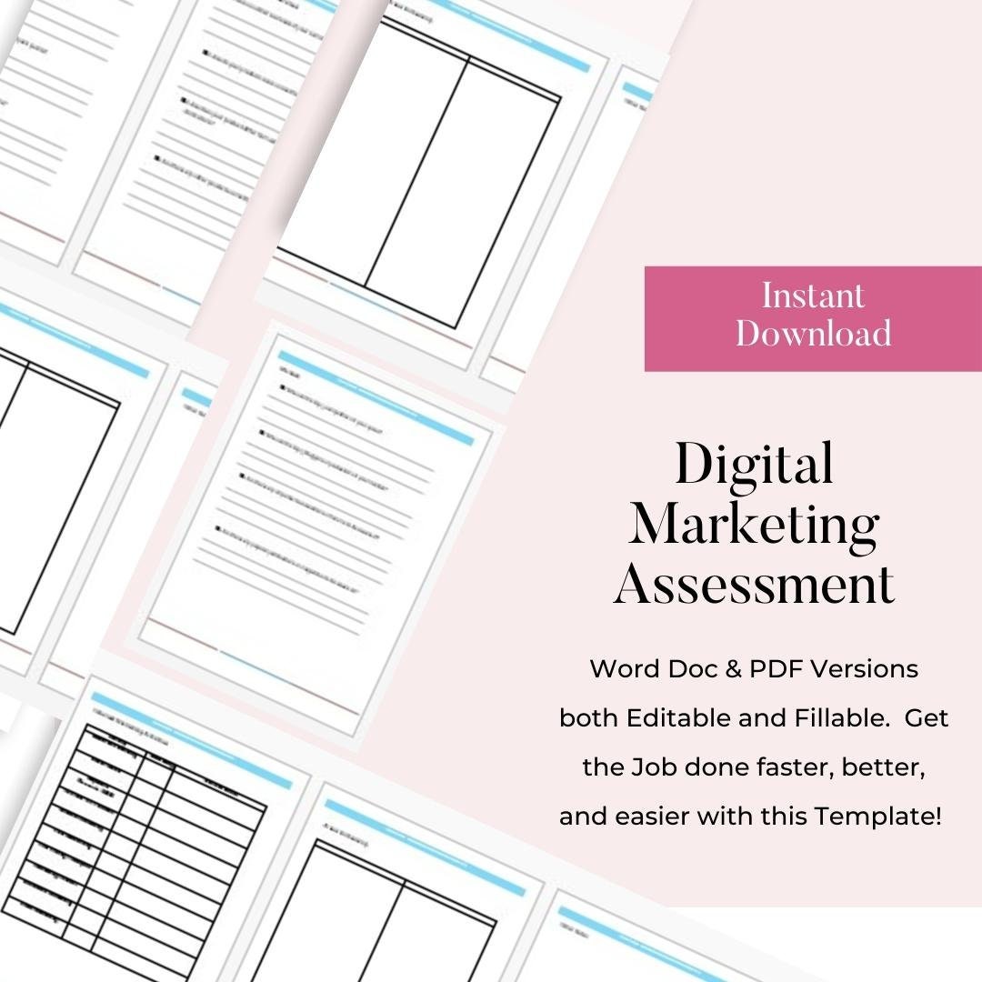 Digital Marketing Assessment Template Virtual Assistant Forms ...