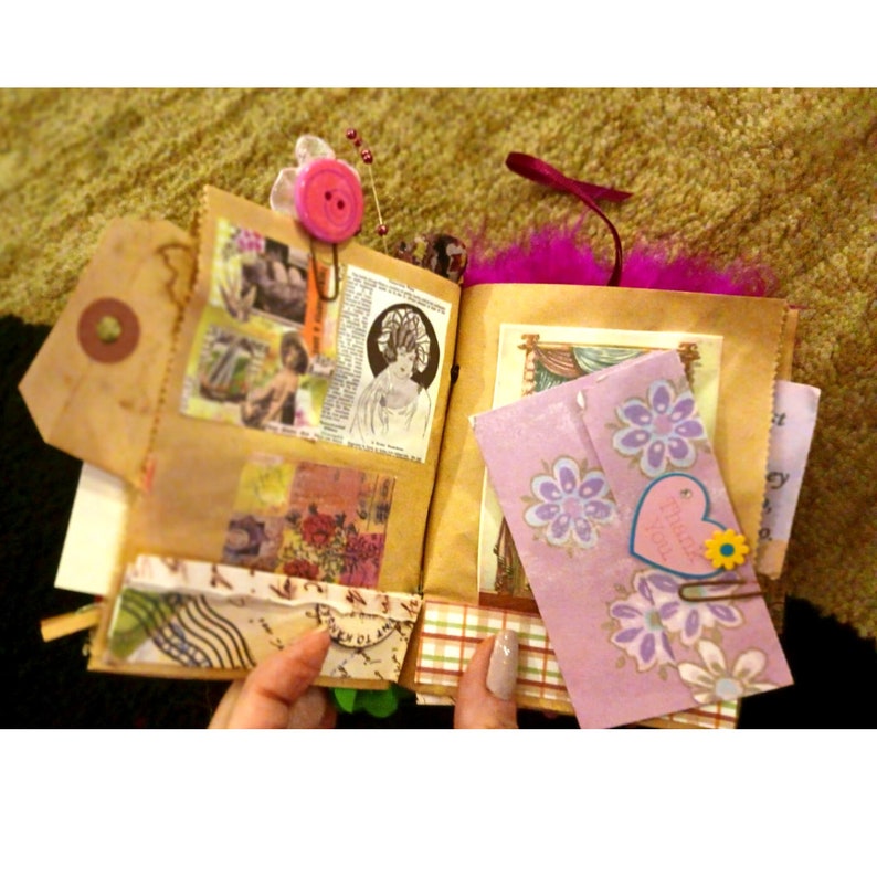 Blank Paper Bag Mini Junk Journals Inserts With Rusted Pronged ...